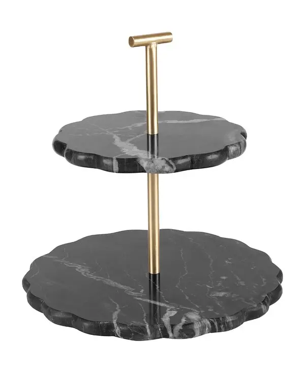 GAURI KOHLI Concorde Marble Two-tier Cake Stand - Black