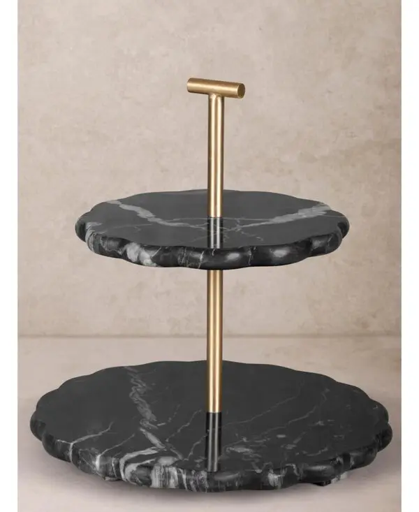 GAURI KOHLI Concorde Marble Two-tier Cake Stand