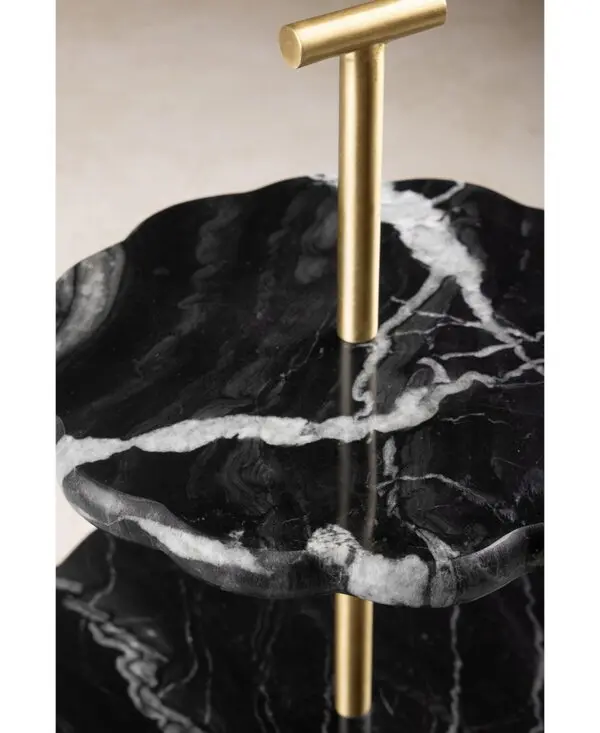 GAURI KOHLI Concorde Marble Two-tier Cake Stand