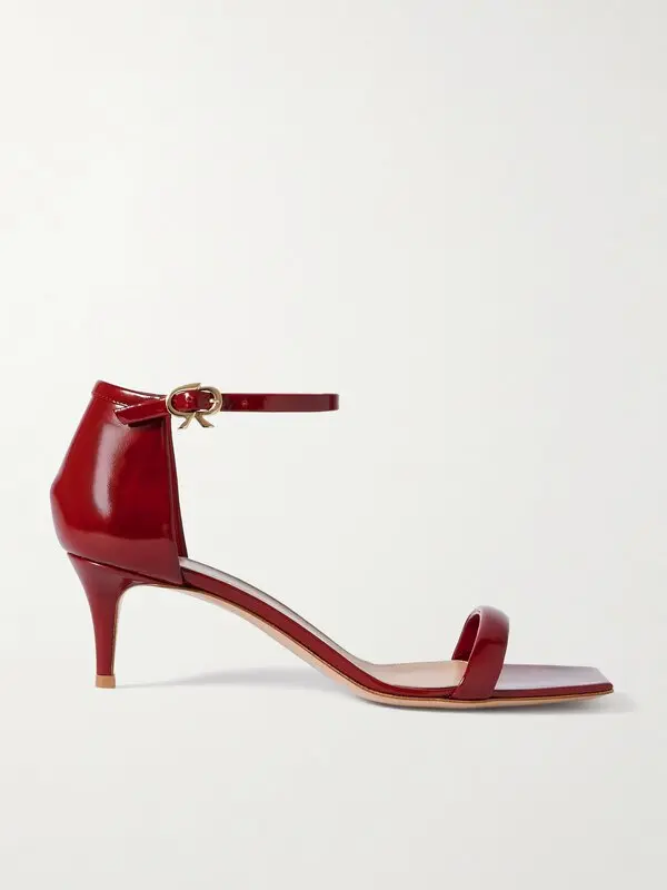 GIANVITO ROSSI Rhys 55 Patent Leather Sandals - Red