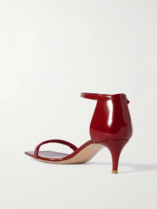 GIANVITO ROSSI Rhys 55 Patent Leather Sandals - Red