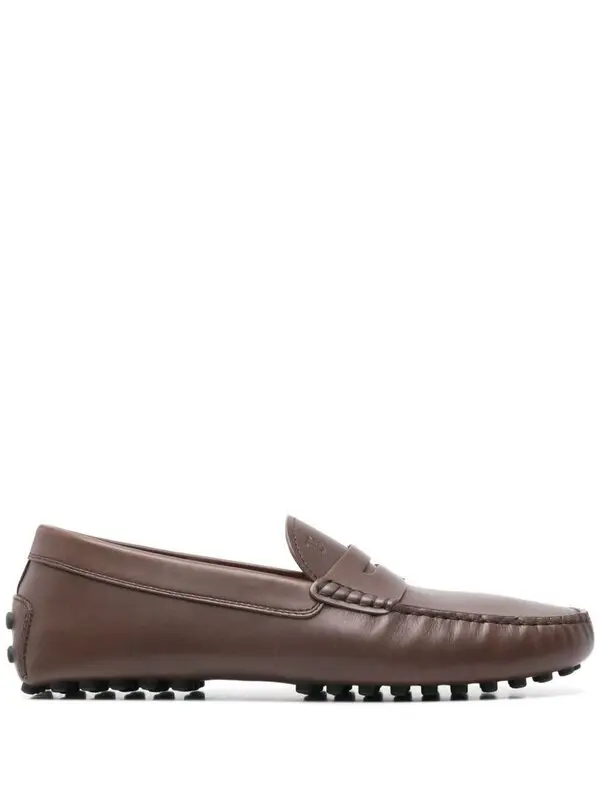 TOD'S Smooth Leather Gommino Driving Loafers - Brown