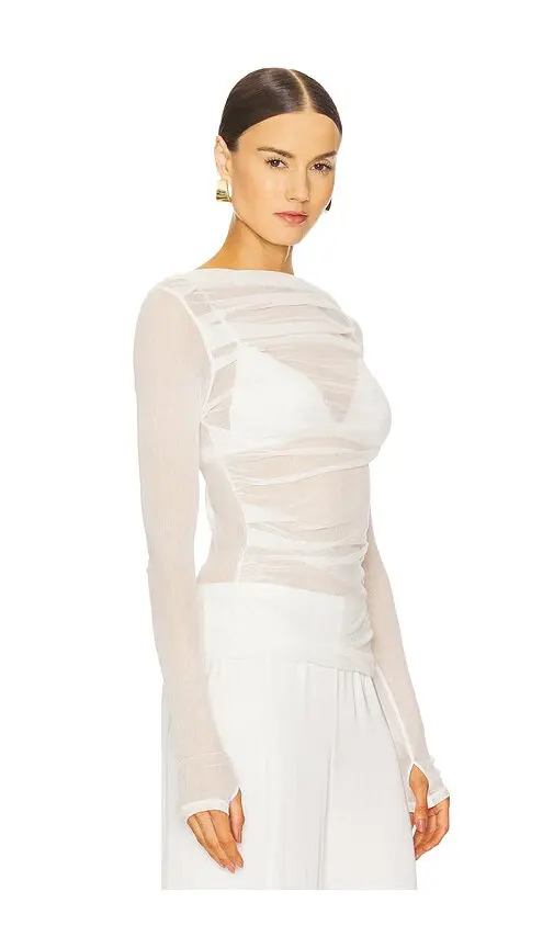 Enza Costa Draped Boatneck Top