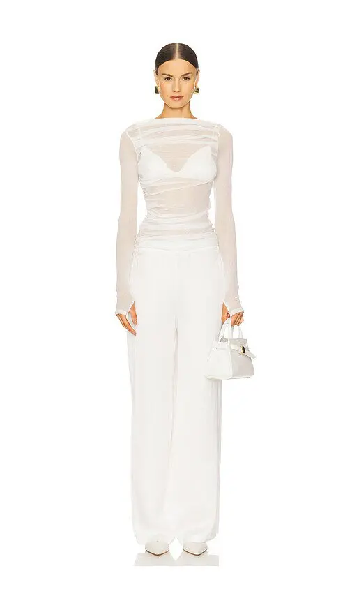 Enza Costa Draped Boatneck Top
