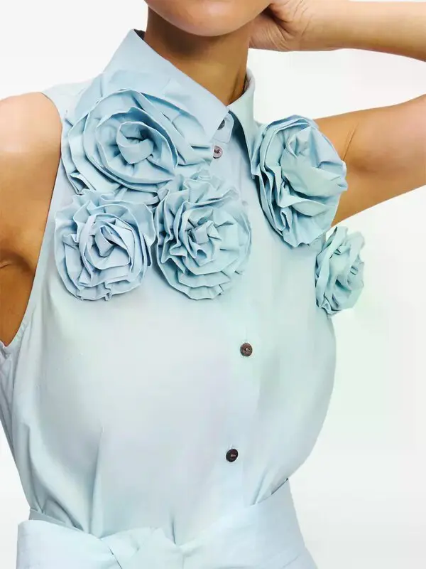 Karl Lagerfeld Floral Appliqué Maxi Dress - Blue