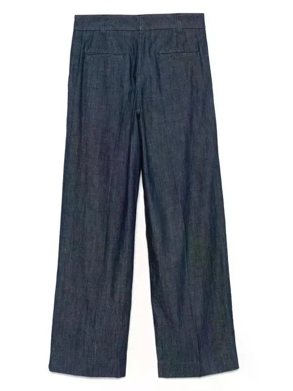 Another Tomorrow Chambray Wide-leg Jeans