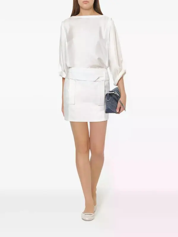Alberta Ferretti Stretch-cotton Mini Skirt