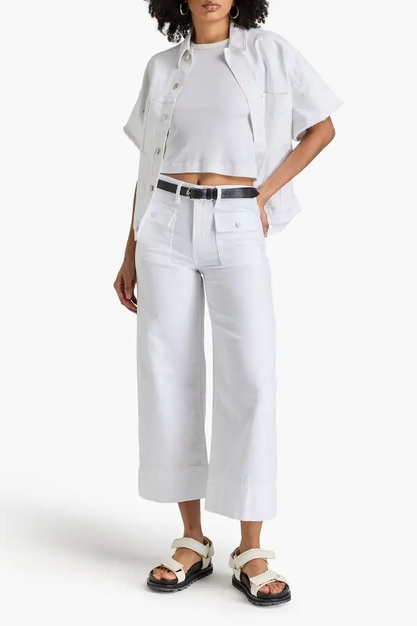 FRAME The 70s Cropped Straight-leg Pants - White
