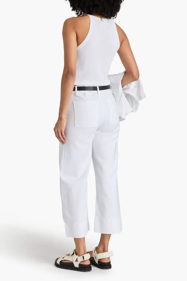 FRAME The 70s Cropped Straight-leg Pants - White