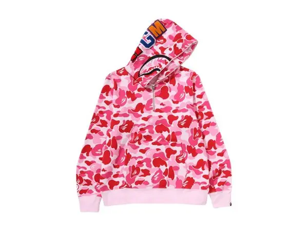 A BATHING APE Abc Camo Shark Half Zip Pullover Hoodie