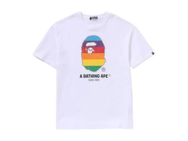 A BATHING APE Crystal Ape Head Oversized T-shirt - White