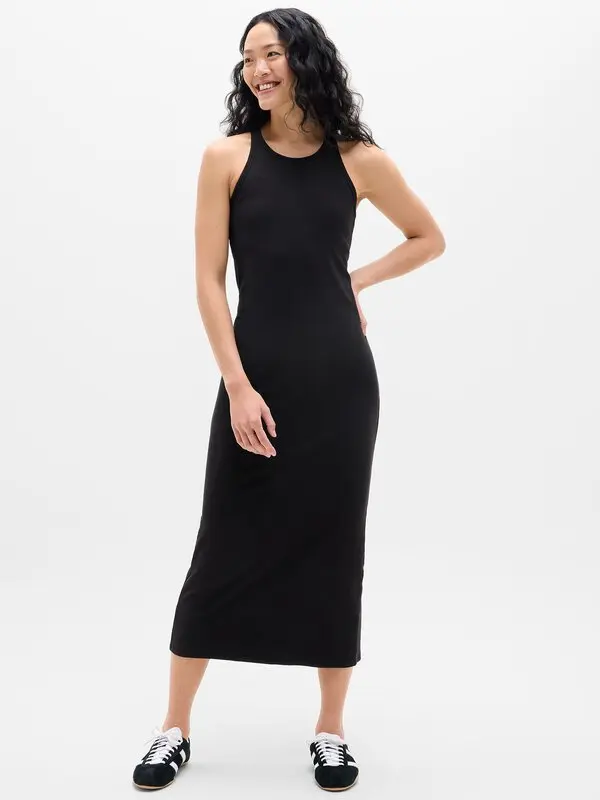 Athleta Signature Ribbed Maxi Dress - Black