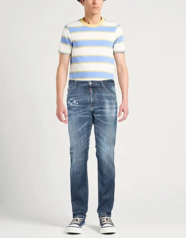 Dsquared2 Tapered Jeans With Leather Trims