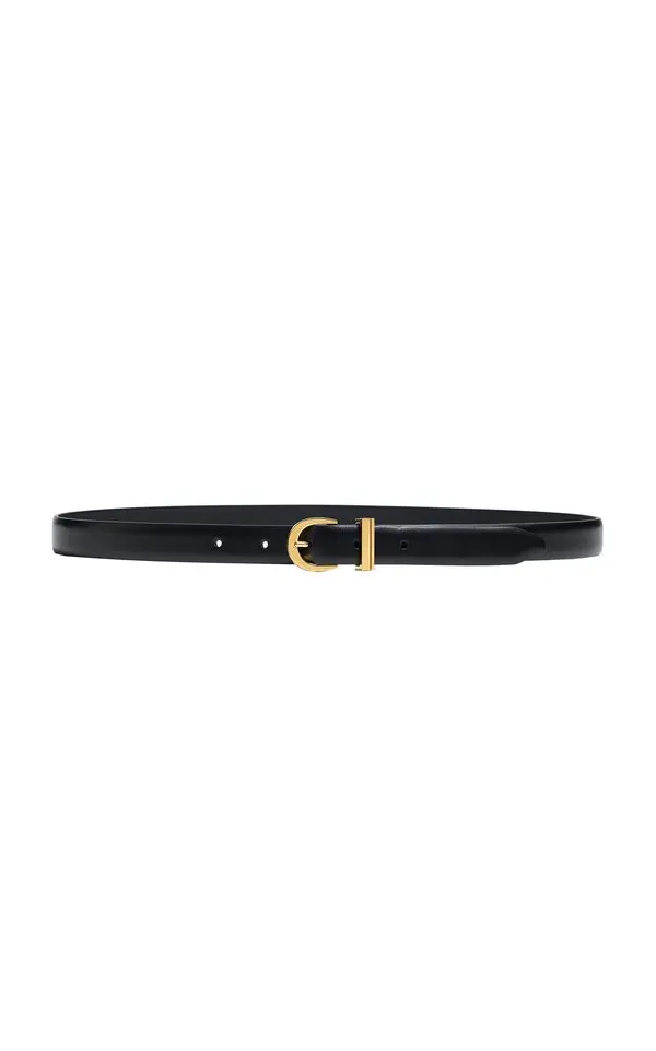 Khaite Luna Leather Belt - Black