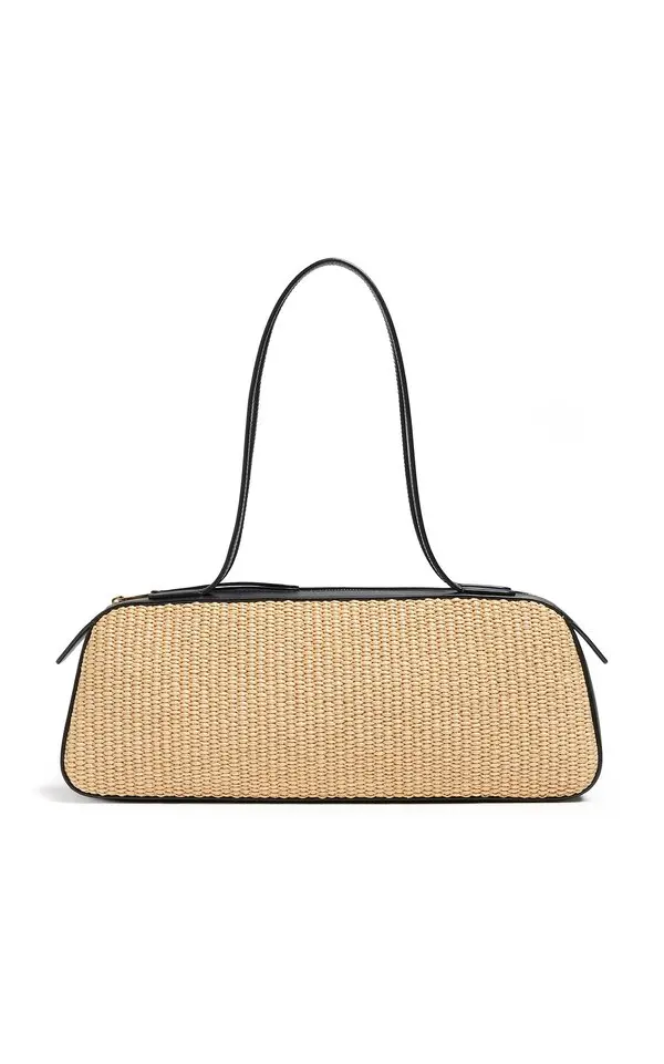 Khaite Simona Raffia Shoulder Bag - Neutral