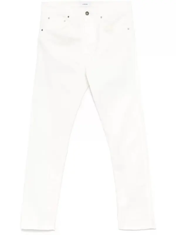 LARDINI Embossed-button Jeans - White