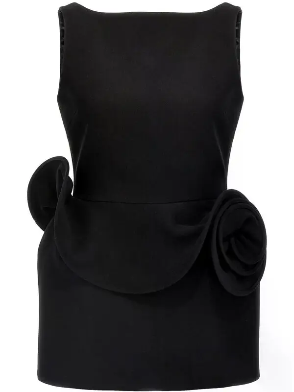 Magda Butrym Floral-appliqué Mini Dress - Black
