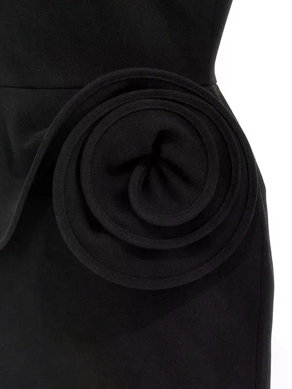 Magda Butrym Floral-appliqué Mini Dress - Black