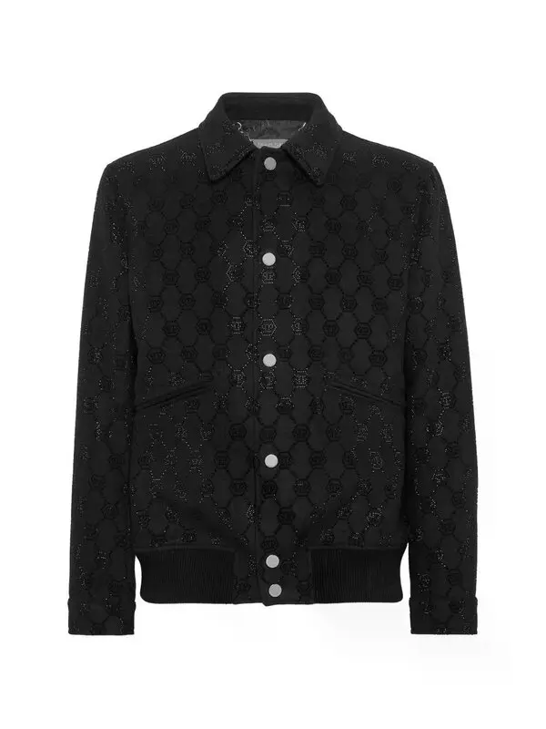 Philipp Plein Monogram Bomber Jacket - Black