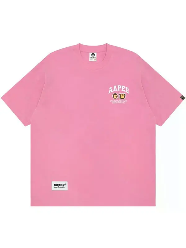 AAPE BY *A BATHING APE Logo-embroidered T-shirt - Pink