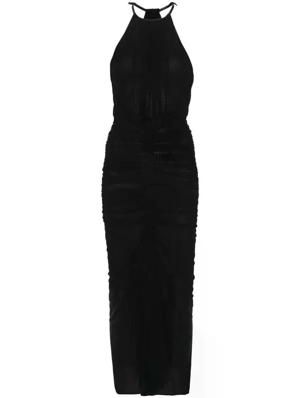 MUGLER Ruched Maxi Dress - Black