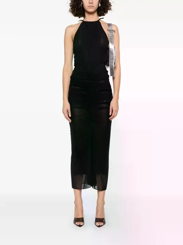 MUGLER Ruched Maxi Dress - Black