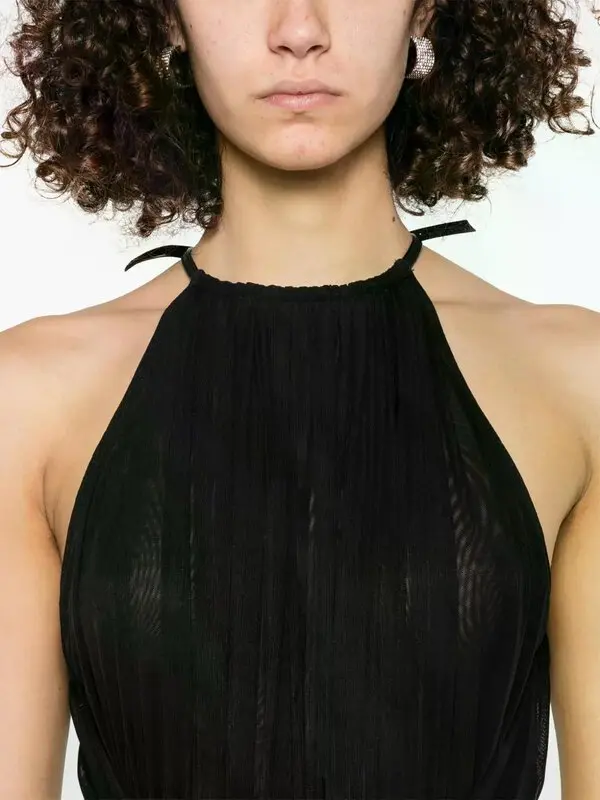 MUGLER Ruched Maxi Dress - Black
