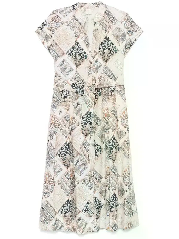 Eleventy Linen Midi Shirt Dress