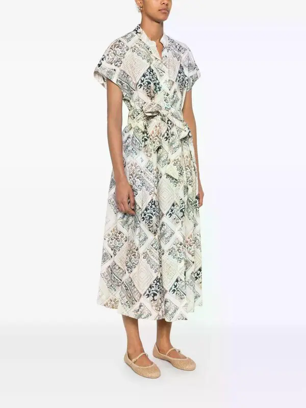 Eleventy Linen Midi Shirt Dress