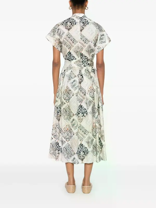 Eleventy Linen Midi Shirt Dress