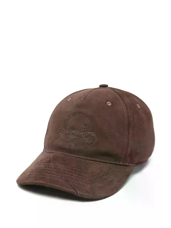 Moschino Debossed Logo Cap - Brown