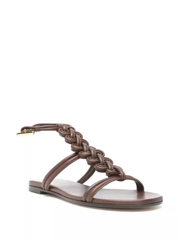 GIANVITO ROSSI Braided Flat Sandals - Brown