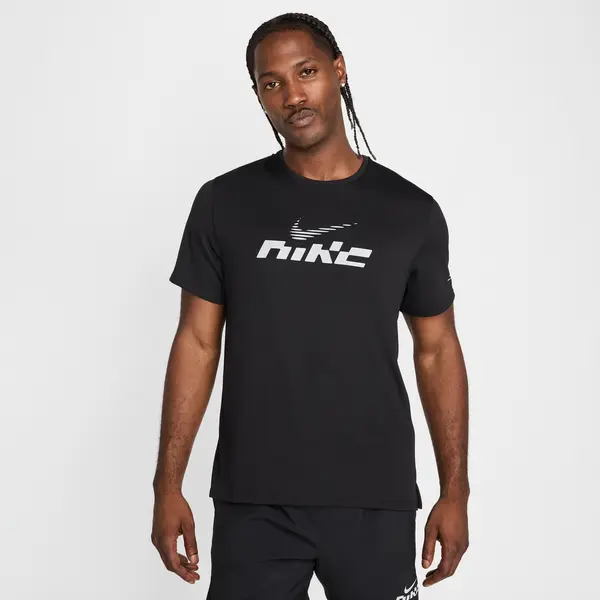 Nike Miler Flash Dri-fit Uv Short-sleeve Running Top - Black