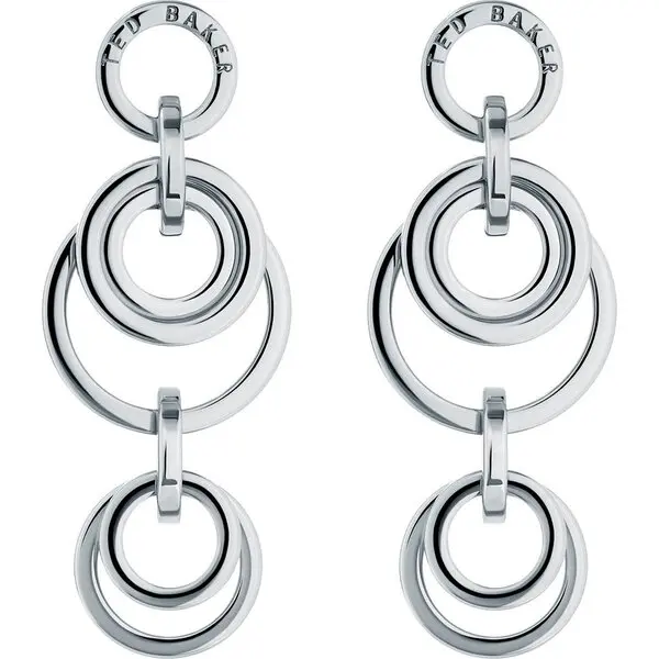 Ted Baker London Huliet Linear Drop Earrings - Silver Tone/plain Metal