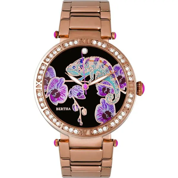 BERTHA WATCHES Camilla Mother-of-pearl Bracelet Watch - Rose Gold