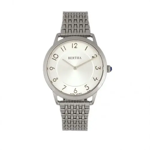 BERTHA WATCHES Abby Swiss Bracelet Watch - Silver