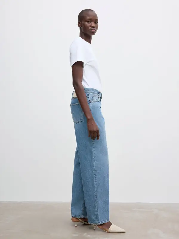 HOUSE OF DAGMAR Baggy Fit Wide Leg Denim - Light Blue