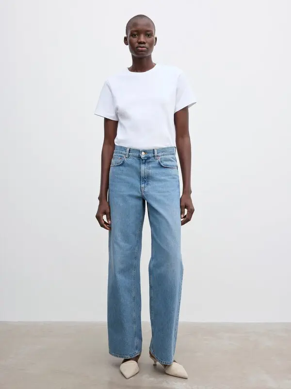 HOUSE OF DAGMAR Baggy Fit Wide Leg Denim - Light Blue