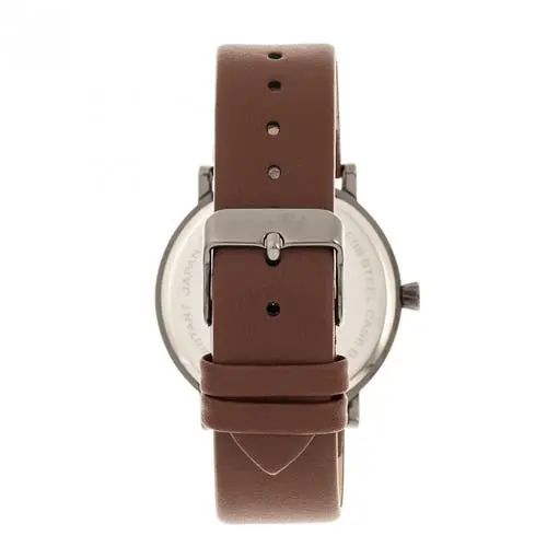 SIMPLIFY Leather Strap Watch - Grey/brown