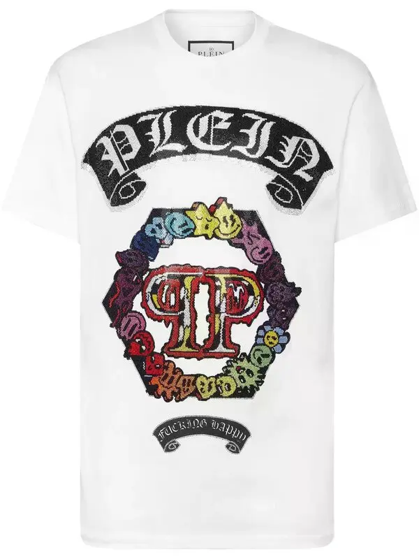 Philipp Plein Strass Smile T-shirt - White