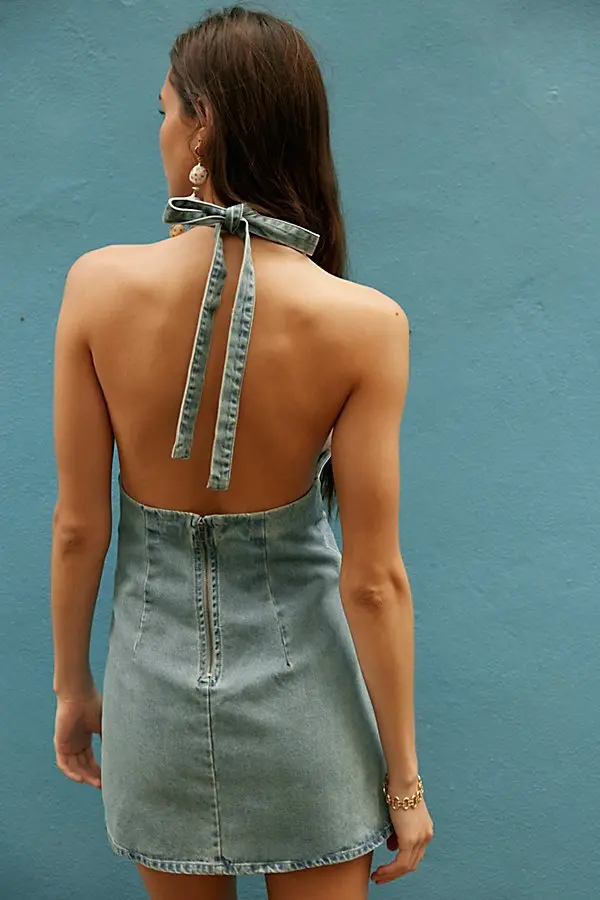 Free People Trevi Denim Mini Dress In Celestial Blue - 72% Off |  Editorialist
