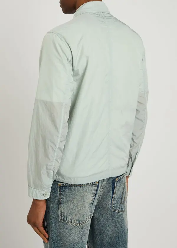 C.P. COMPANY Logo-embroidered Shell Overshirt - Blue