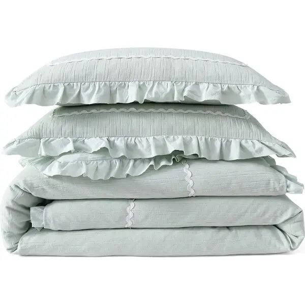 PERI HOME Rene Ruffle Comforter & Shams Set - Green