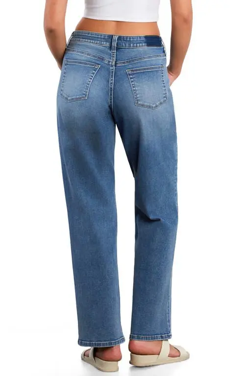 HINT OF BLU Cuffed Mid Rise Boyfriend Jeans - Ace Blue