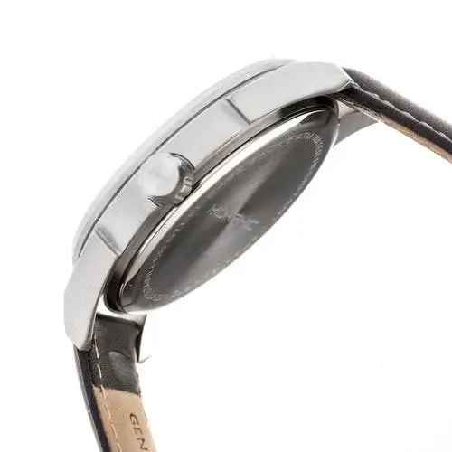 MORPHIC Leather Strap Watch - Silver/black