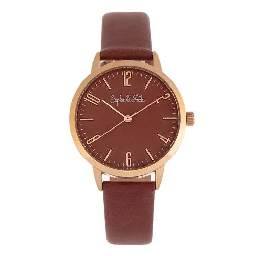 SOPHIE AND FREDA Vancouver Leather-band Watch - Brown