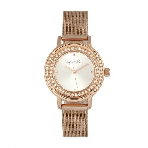 SOPHIE AND FREDA Cambridge Swarovski Crystal Bracelet Watch - Rose Gold