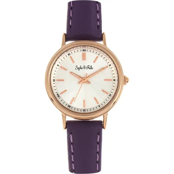 SOPHIE AND FREDA Berlin Leather-band Watch - Purple