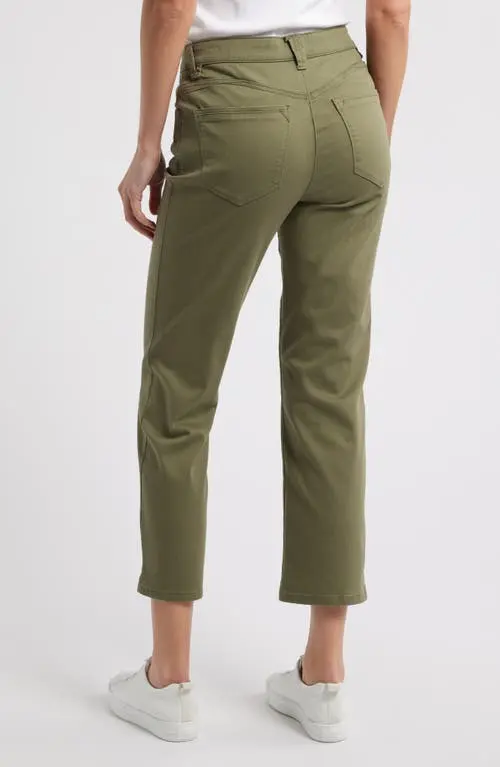 Wit & Wisdom High Waist Straight Leg Stretch Twill Pants - Lily Pad