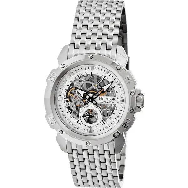 HERITOR AUTOMATIC Conrad Skeleton Bracelet Watch